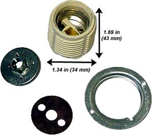 Incandescent Sockets - Adaptors THREADED PORCELAIN E26 MEDIUM BASE